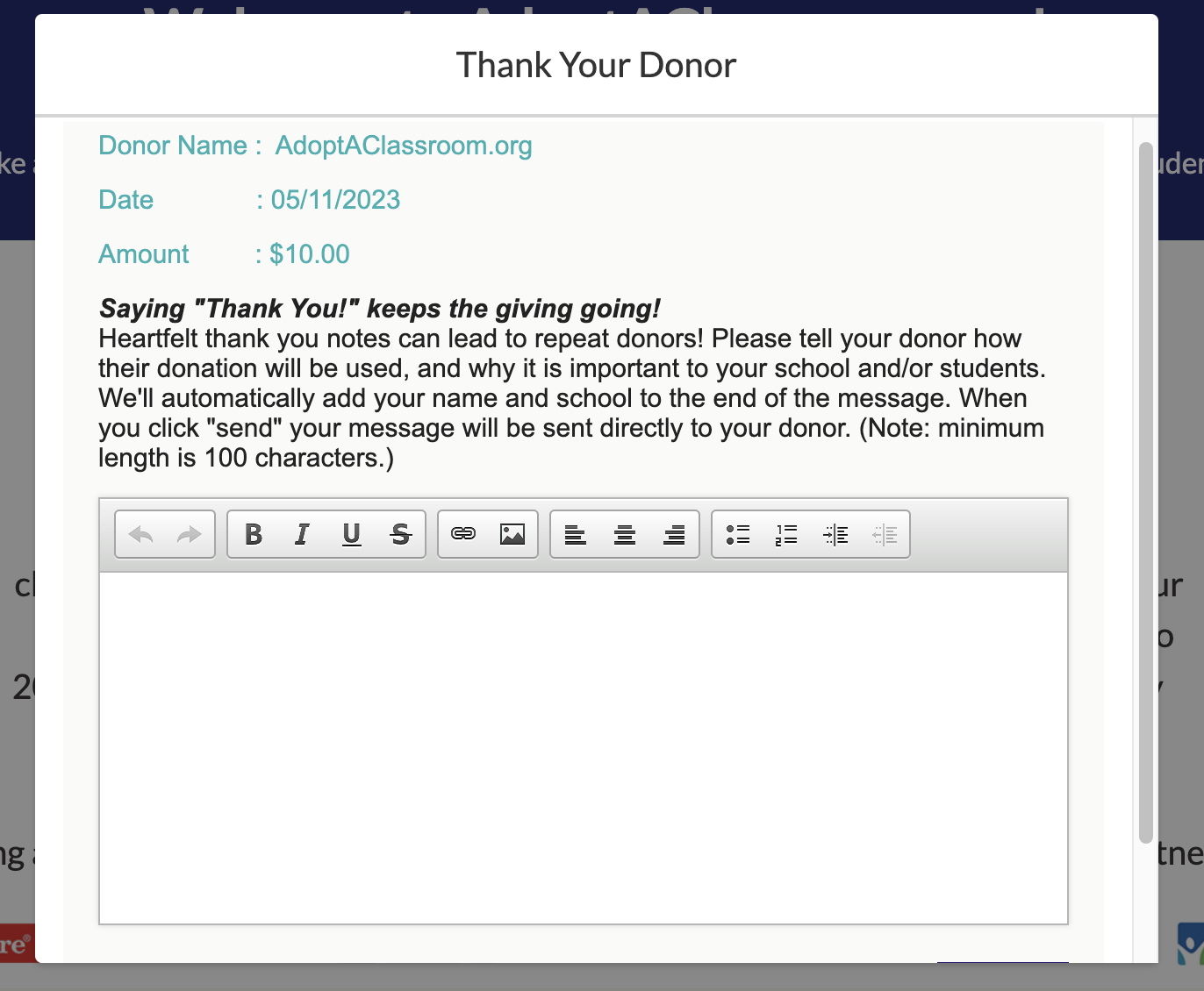 How To Create Your Classroom Page to Spend Your Donation ...