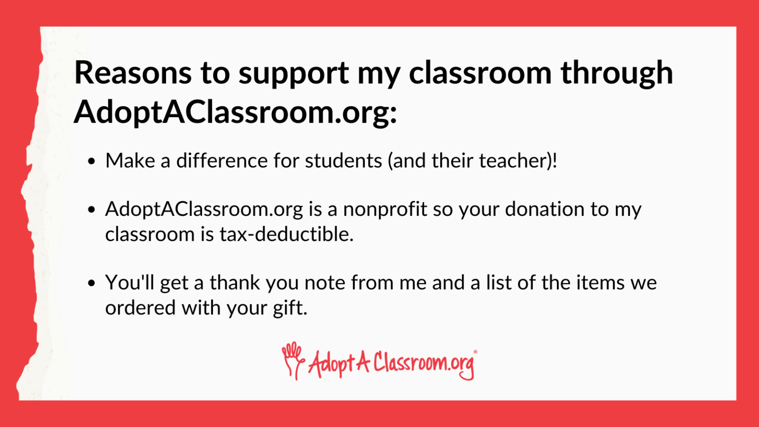 Classroom Fundraising Templates for Teachers | AdoptAClassroom.org